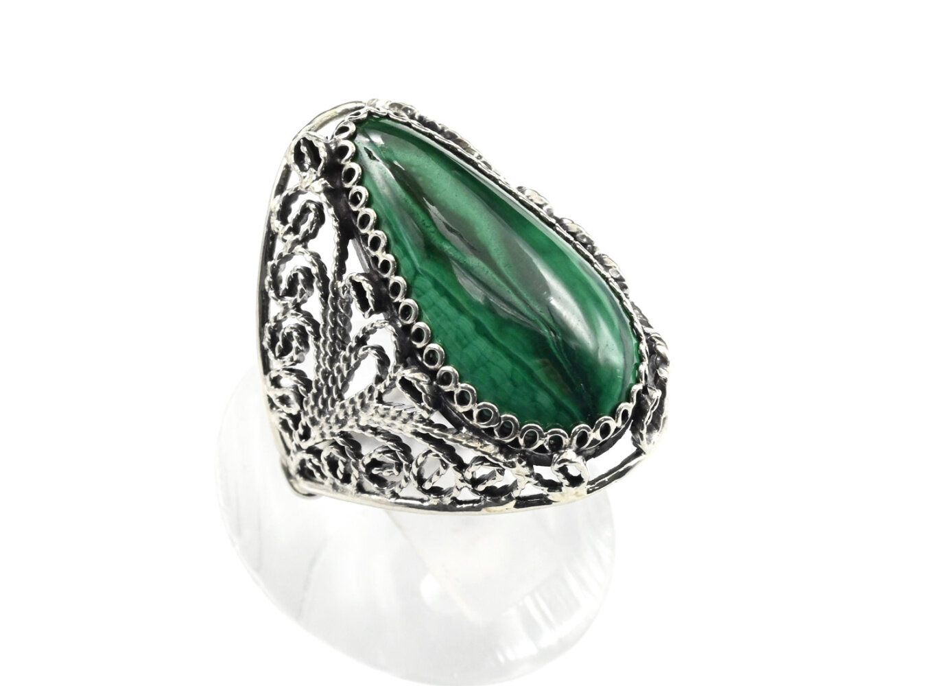 Кольцо, малахит