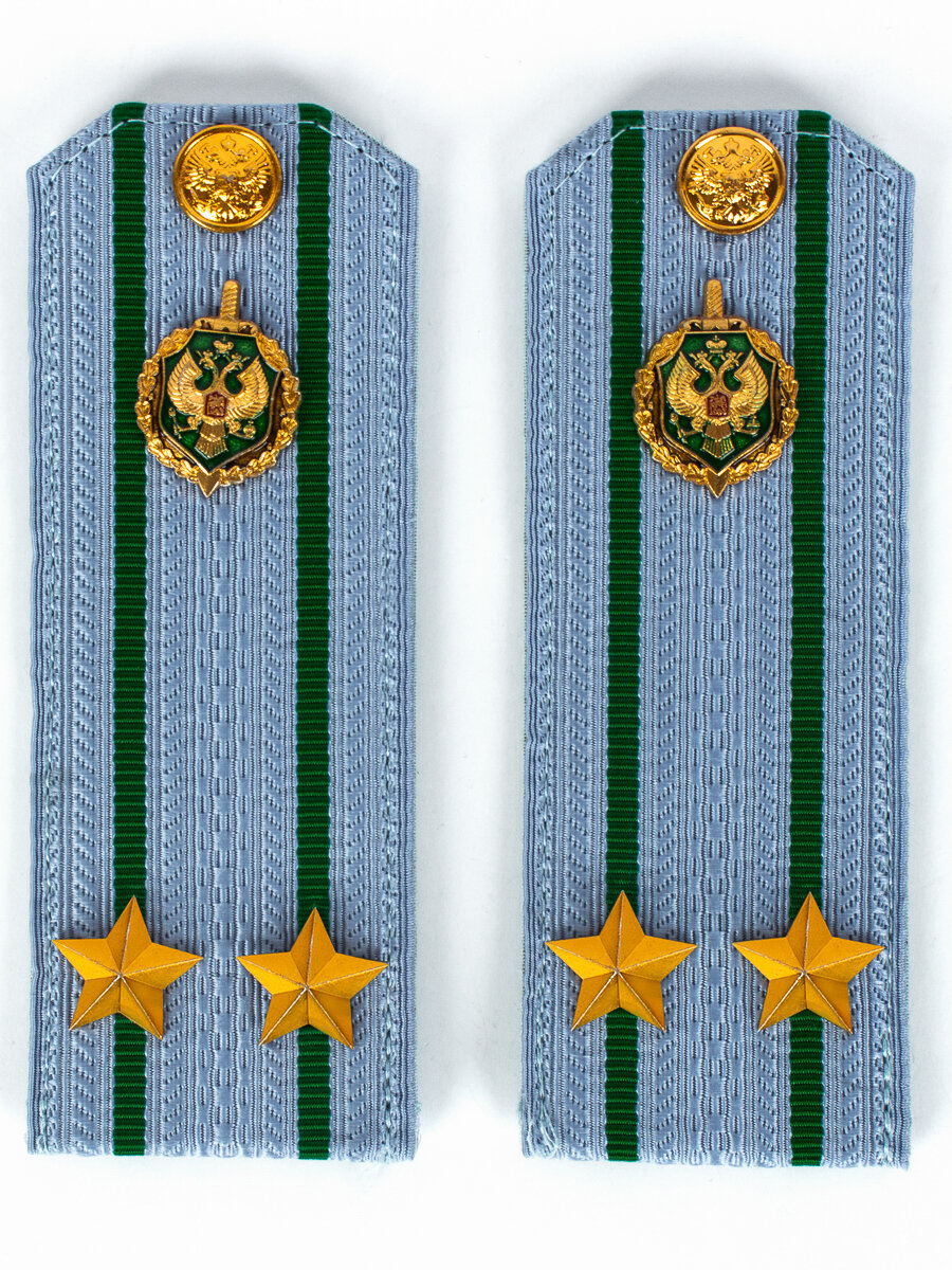 Погоны Пограничной службы Пс Фсб в сборе картон на рубашку звание Подполковник 14х5см