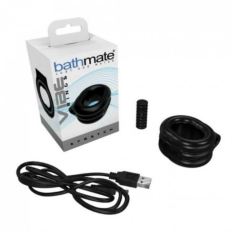 Эрекционное кольцо «Bathmate Vibe Ring – Stretch»с вибрацией, черное