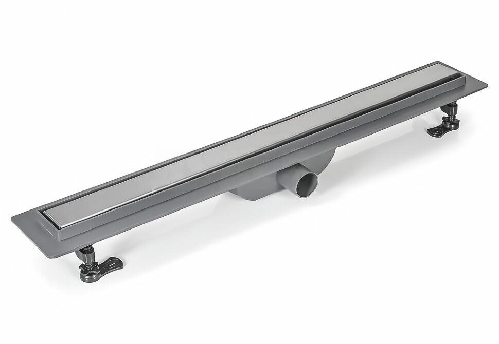 Душевой лоток Millennium TLPT4007 70 см, решётка TRENDY (двухсторонняя, под плитку или хром), с сухим и гидрозатвором, корпус пластик