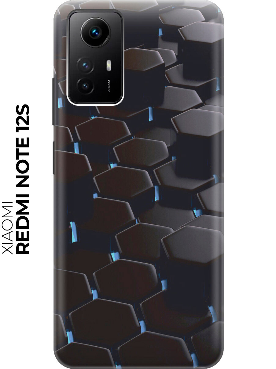 Силиконовый чехол на Xiaomi Redmi Note 12s / Сяоми Редми Ноут 12с с рисунком "Черные ромбы"