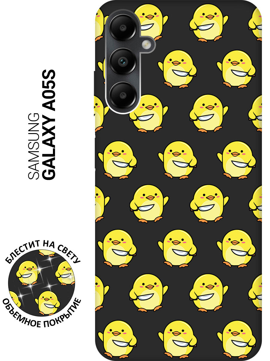 Силиконовый чехол на Samsung Galaxy A05s / Самсунг А05с с рисунком "Chick With Knife" Soft Touch черный