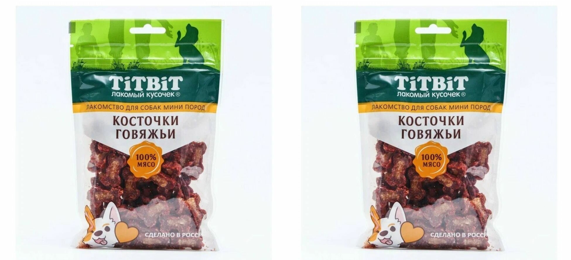 Titbit Лакомство для собак, Косточки говяжьи, 100 г, 2 шт