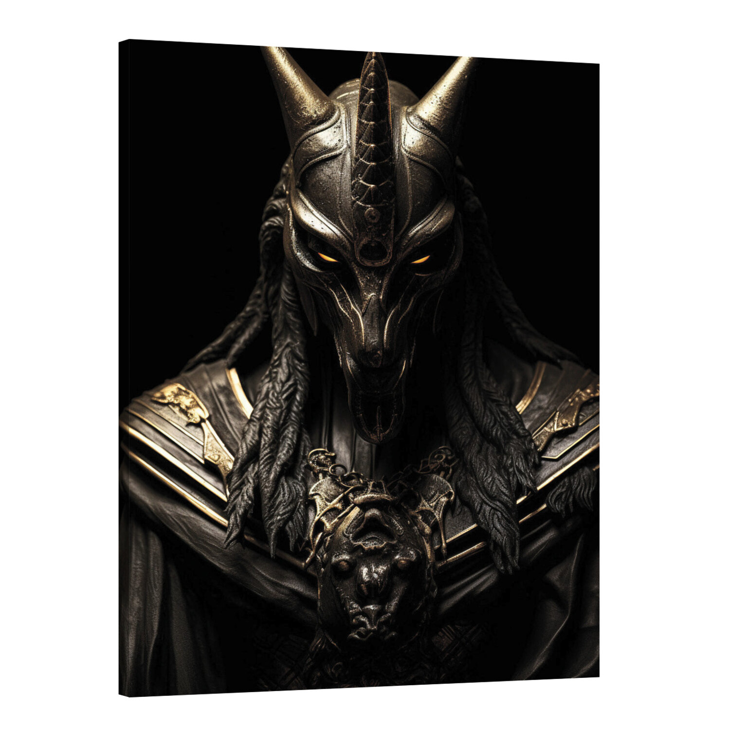 Интерьерная картина 50х70 "Анубис: проводник к богине истории и судьбы"