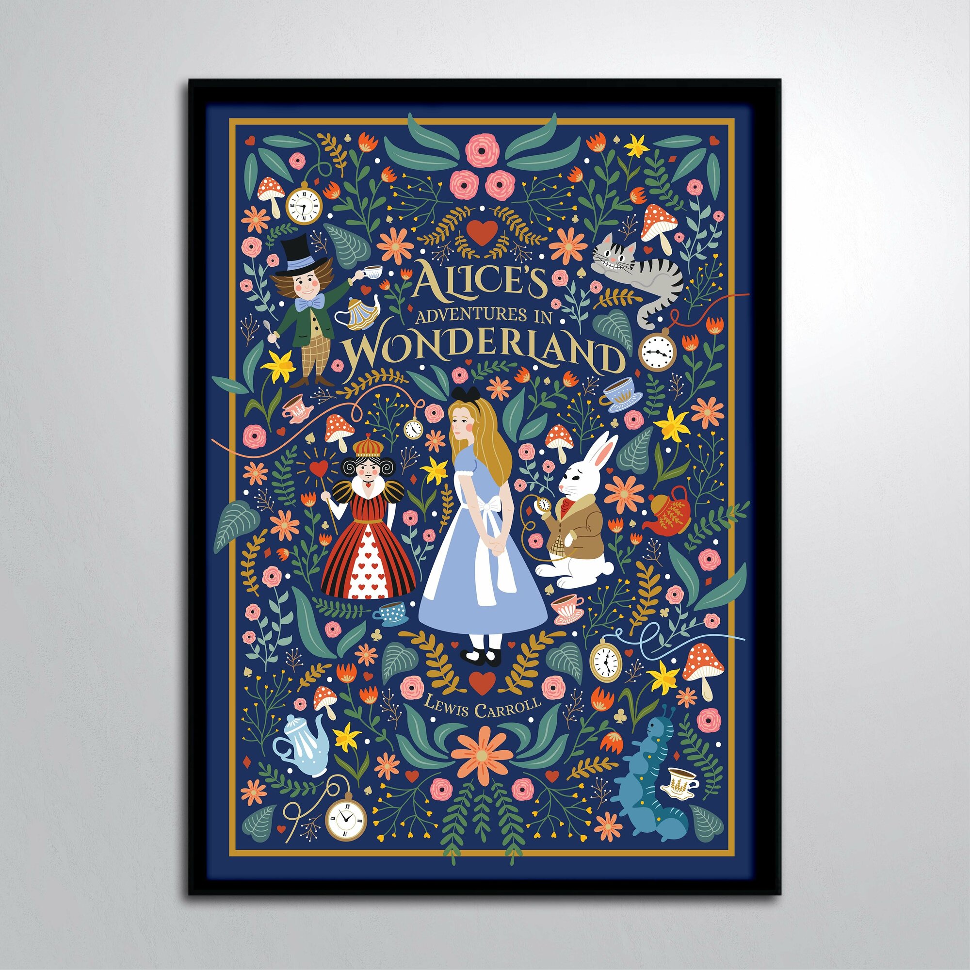 Постер в раме/Винтажный плакат/Алиса в стране чудес (1951) Уолт Дисней Минимализм Alice in Wonderland