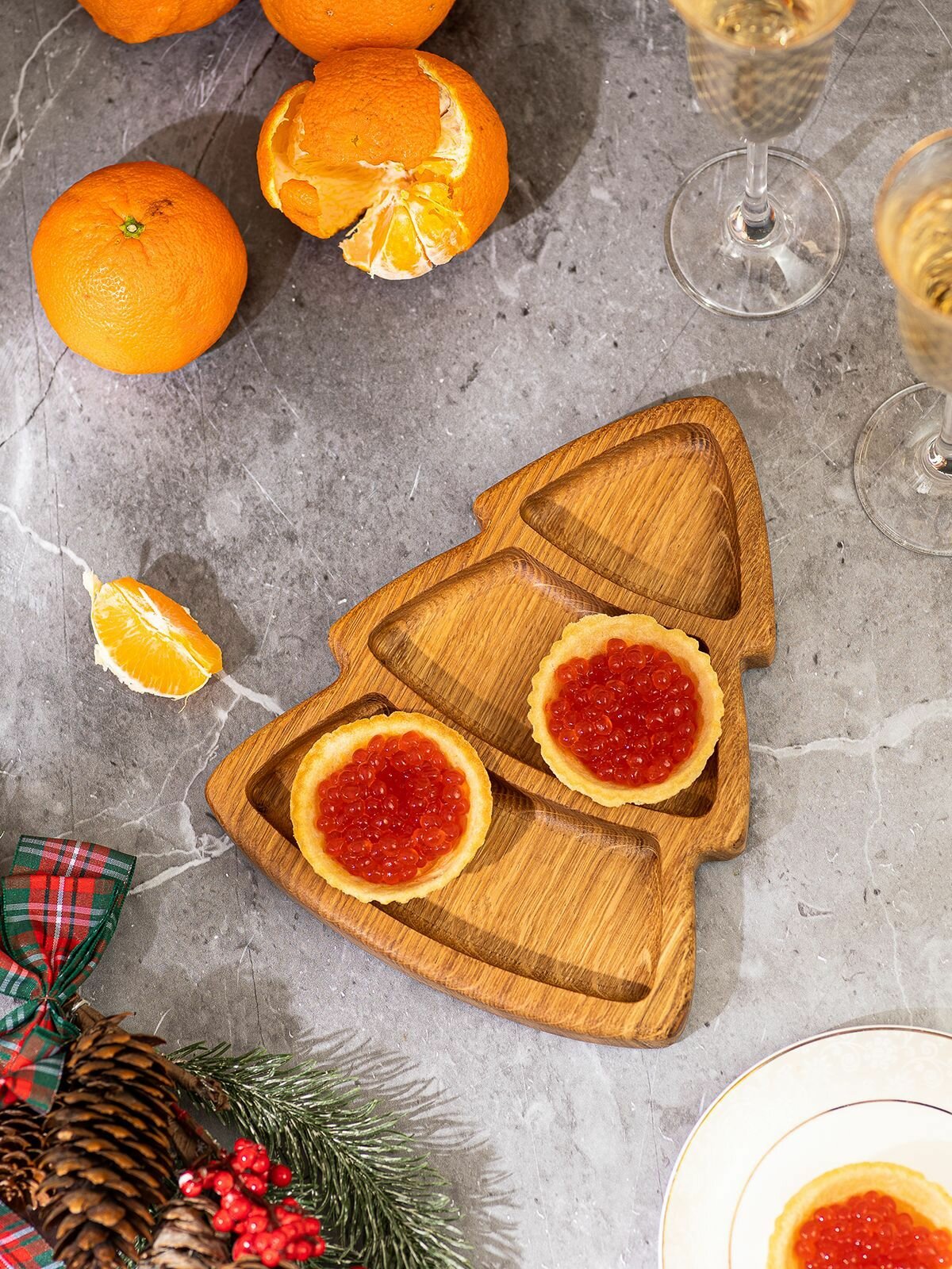 Блюдо сервировочное Столярная мастерская кедр, деревянная деревянное , 1 шт.