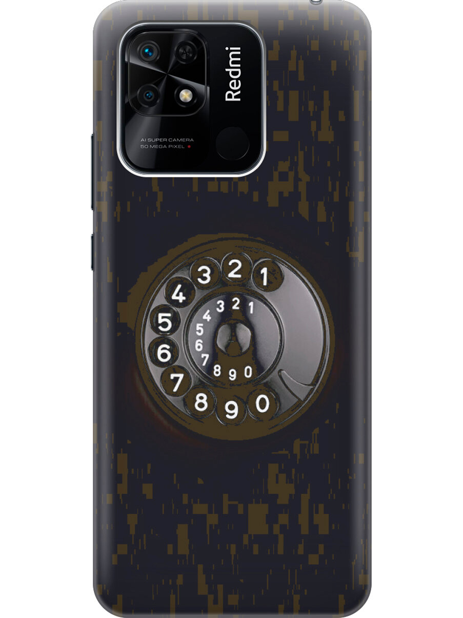 Силиконовый чехол на Xiaomi Redmi 10C, Сяоми Редми 10С с принтом "Диск телефона"