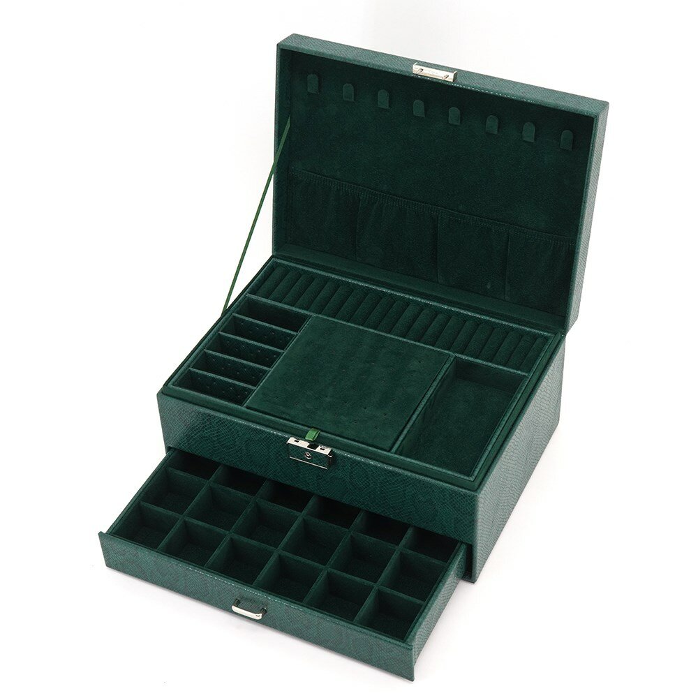 Шкатулка для украшений Jardin D'Ete, цвет зеленый, "змея", 30 х 21,5 х 14,5 см