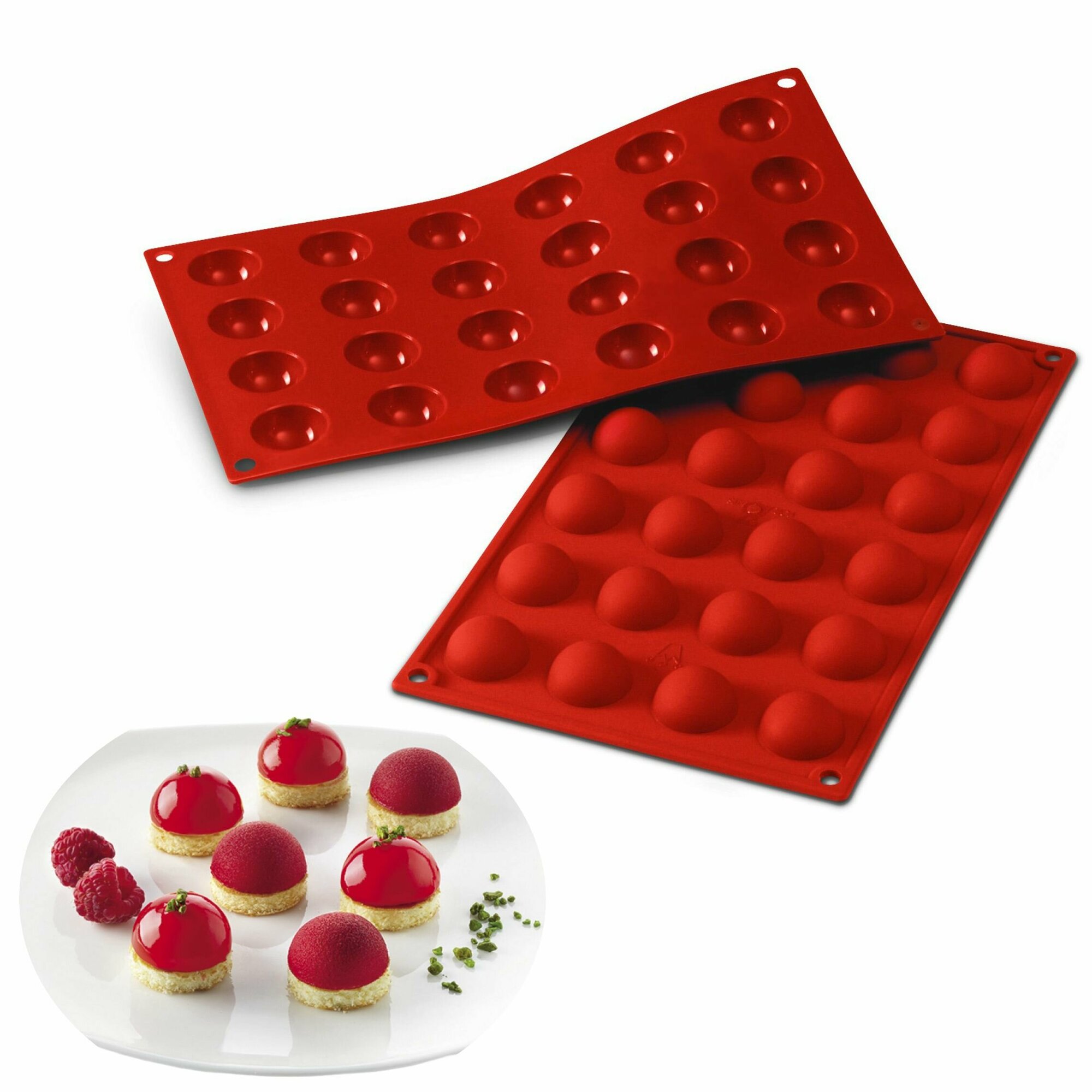 Форма силиконовая "Полусфера" 24 ячеек d-3см h-1,5см 30х17,5см