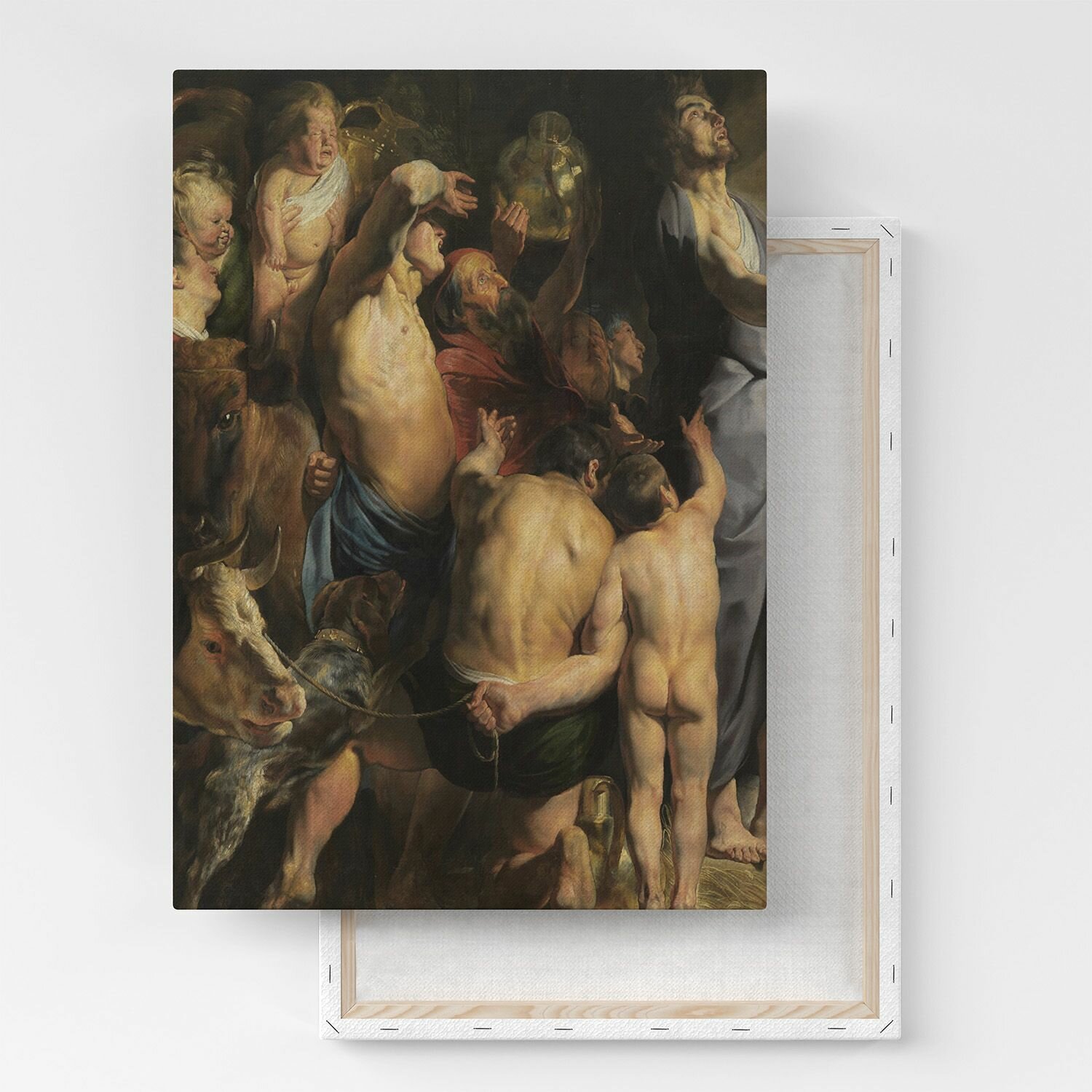 Картина на холсте, репродукция / Якоб Йорданс - Moses Strikes Water from the Stone / Размер 40 x 53 см