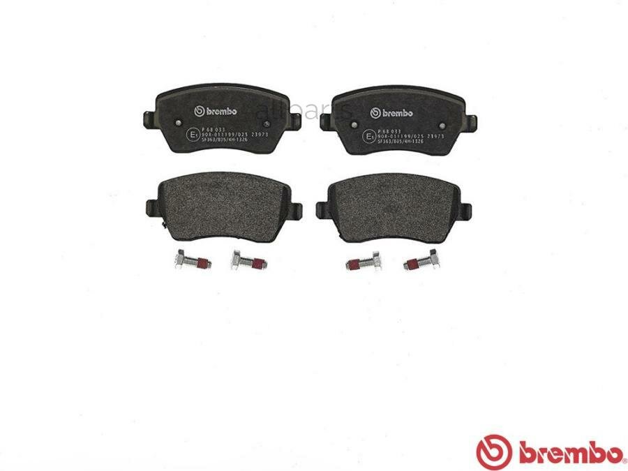 BREMBO P68033 колодки тормозные дисковые К-Т DACIA DOKKER (KE) 1112- DACIA DOKKER EXPRESS 1112- DACIA DUSTE
