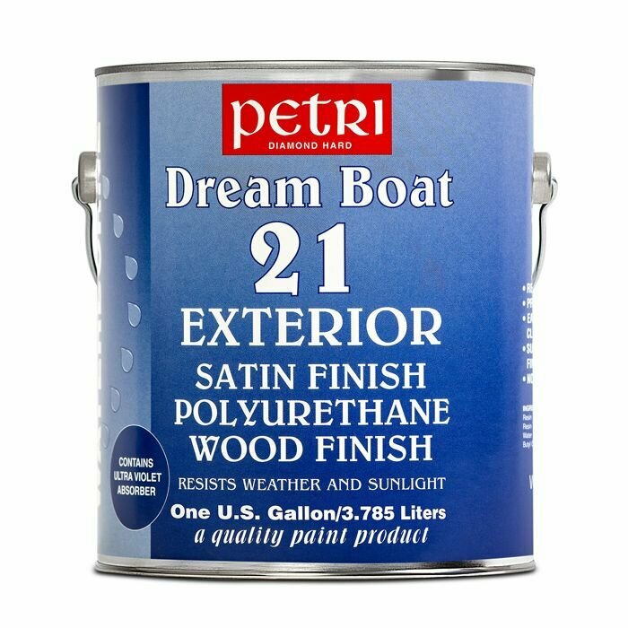 Лак Petri Dream Boat полиуретановый, на водной основе, полуматовый 3,78л