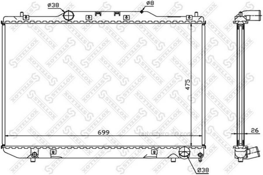 STELLOX 1026386SX радиатор системы охлаждения!\ Toyota Picnic 2.2TD 97-01