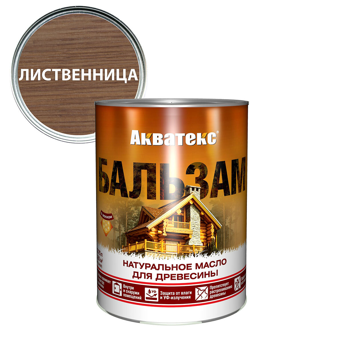 Масло акватекс-бальзам для древесины, лиственница 0,75л