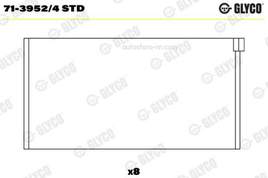 GLYCO 7139524STD Вкладыши ДВС шатунные (к-т) Citroen, Peugeot, Fiat, Ford 2.0HDI, TDCi, JTD 99-