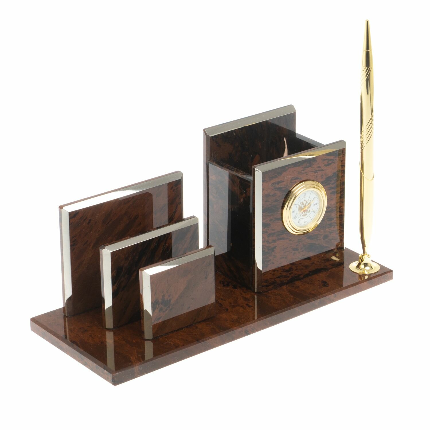 Письменный прибор "Супер" камень обсидиан 121950