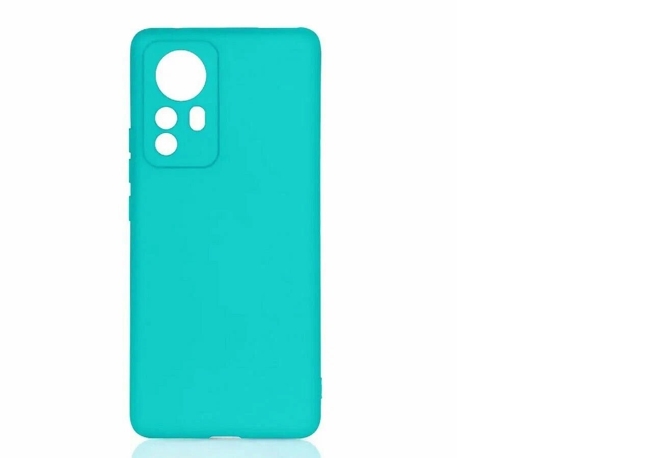 Силиконовый чехол с подкладкой из микрофиброй для телефона Xiaomi 12/ 12X / 12S берюзовый