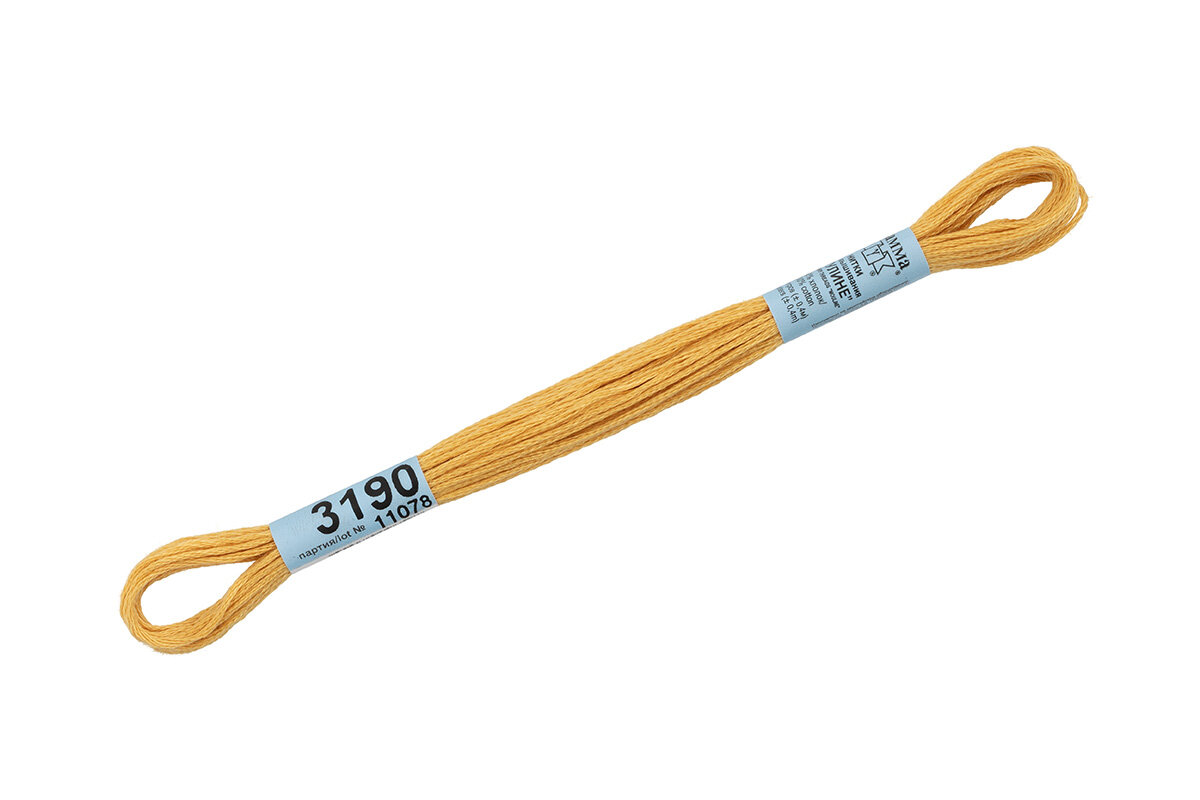 Мулине GAMMA нитки для вышивания 8м. 3190 грязно-желотый, 1 штука.