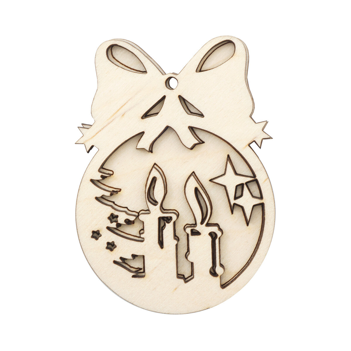 Заготовка деревянная для творчества из двух частей 'Шар со свечой', 6,8*4,9*0,6 см, Astra&Craft