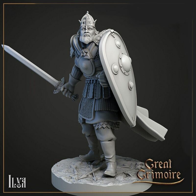 Русский Богатырь Илья Воин-Паладин миниатюра для DnD (ДнД) и других Настольных игр( НРИ, Варгеймов или РПГ), фентези тематика