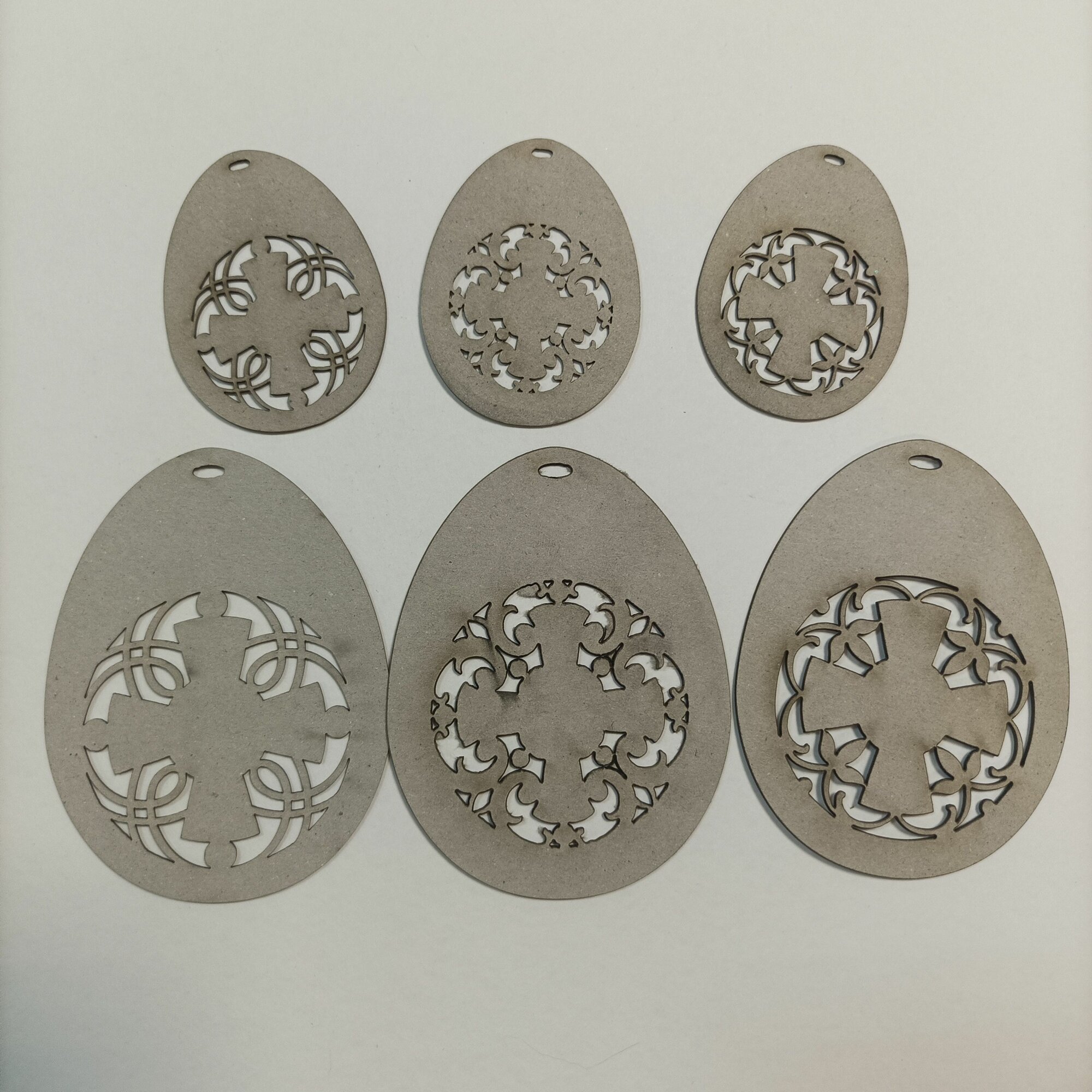 Декоративный элемент "Ажурная Пасха", 6 элементов, пивной картон