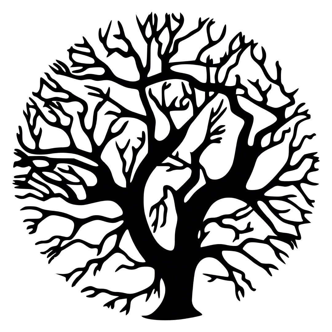 Панно интерьерное круглое Дерево диаметром 300 мм/Украшение для интерьера