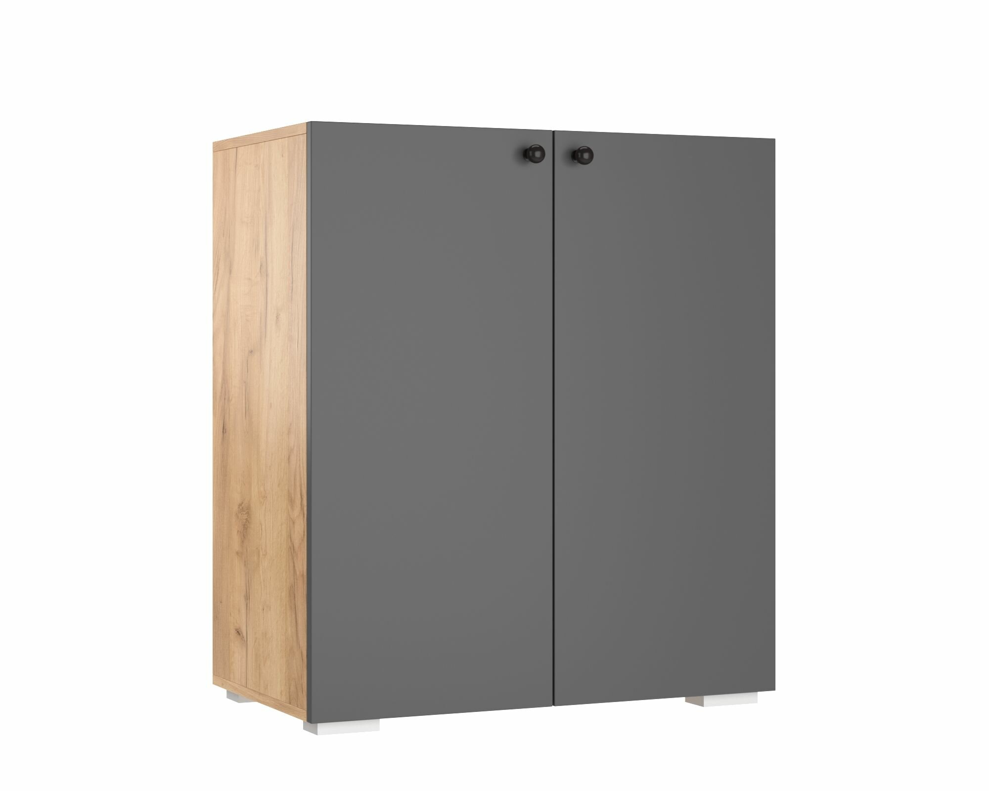 Комод с полками "МНР 2" 70х80х45 Дуб крафт золотой / Графит серый