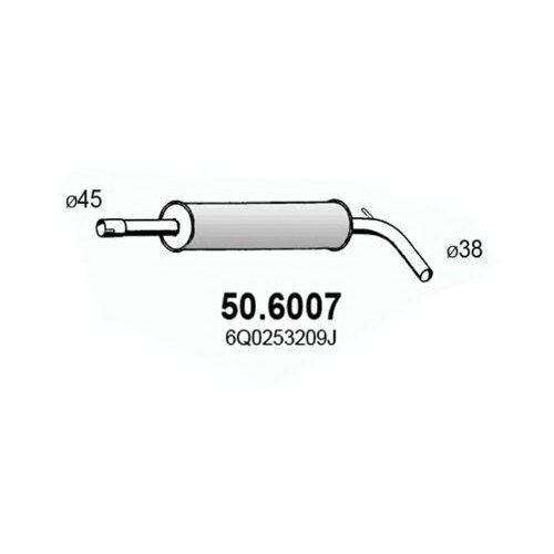 Средний глушитель выхлопных газов, ASSO 50.6007 (1 шт.)