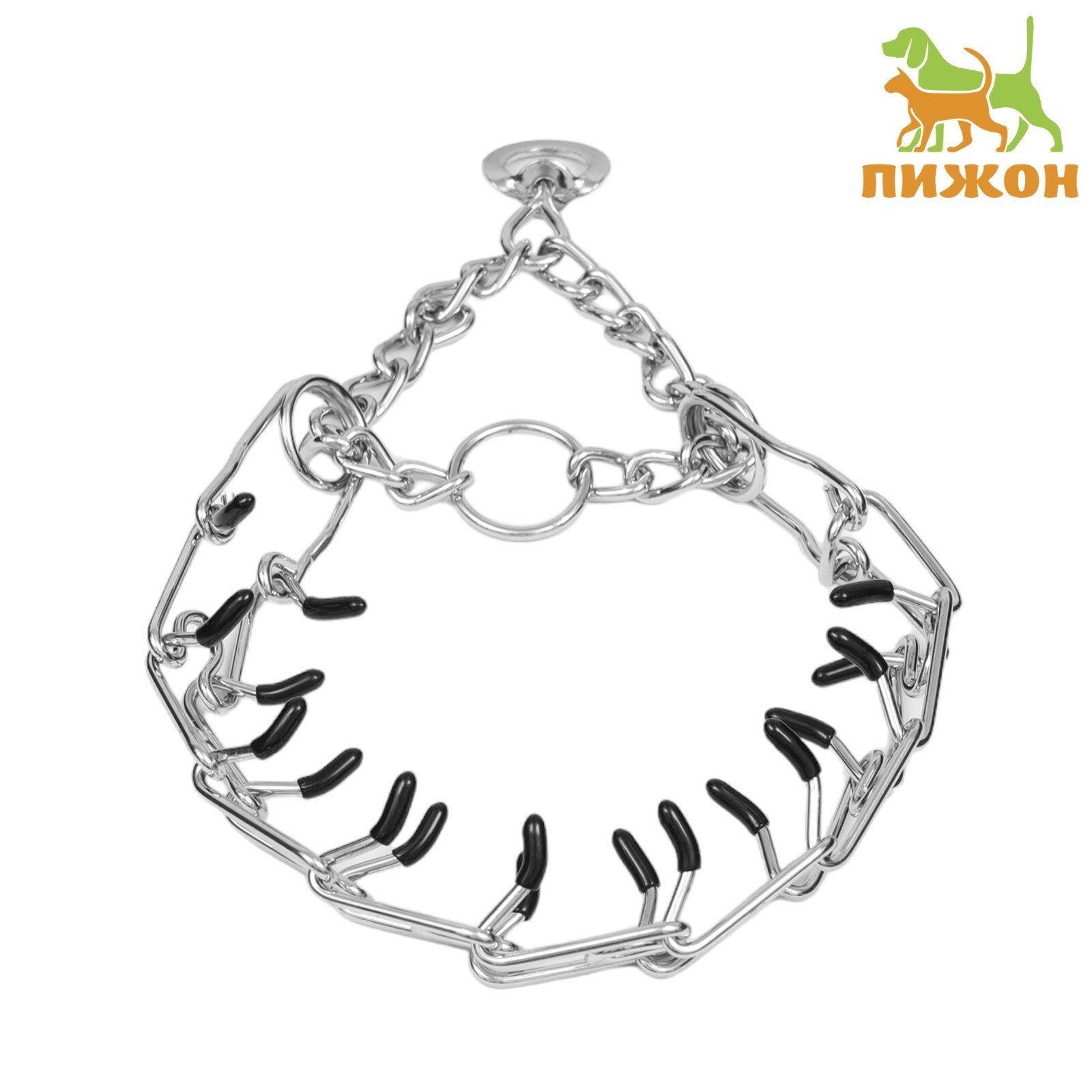 Ошейник - полуудавка строгий, 3 мм × 50 см, с защитными колпачками