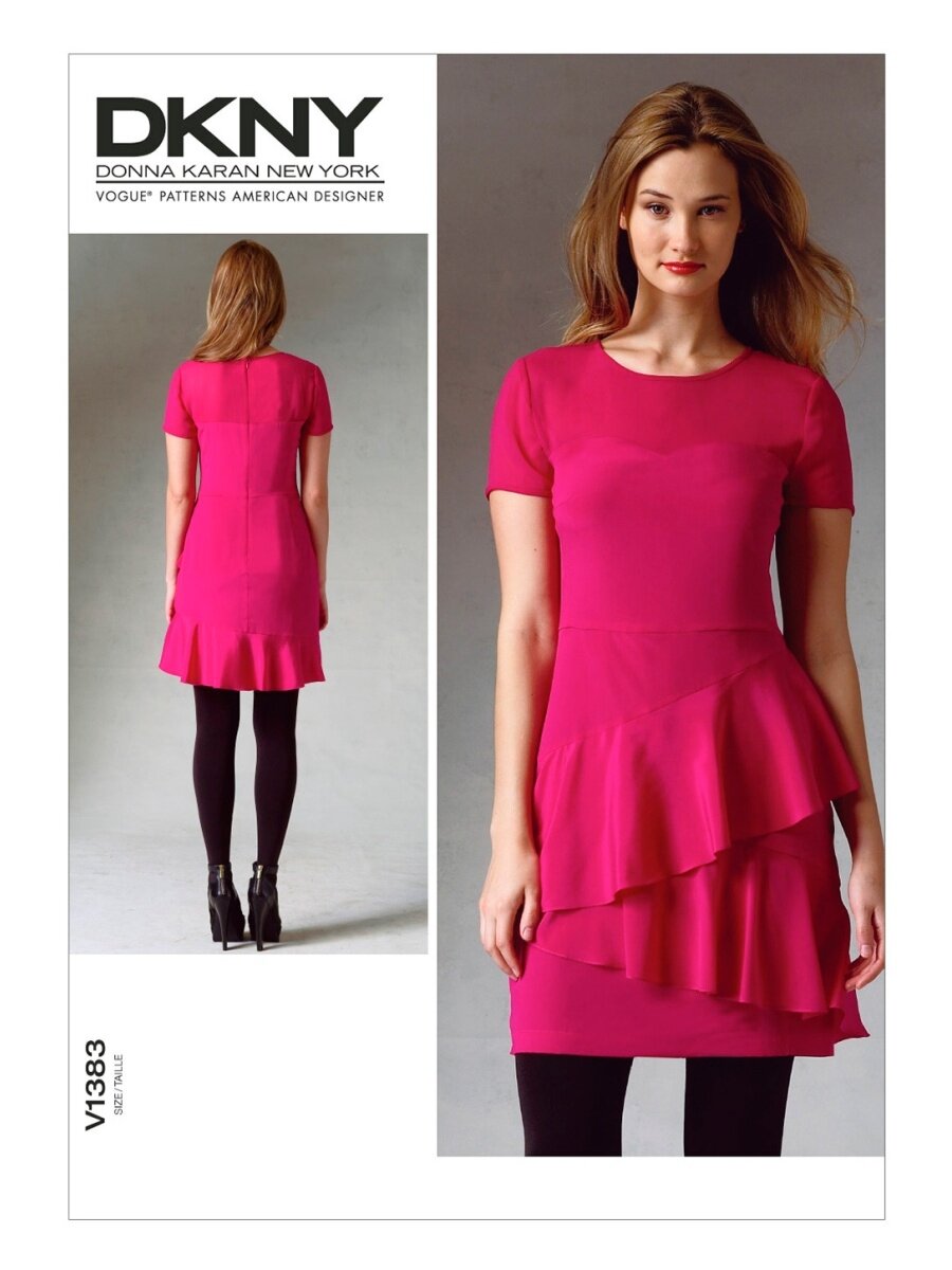 Выкройка VOGUE №1383 Платье с воланом