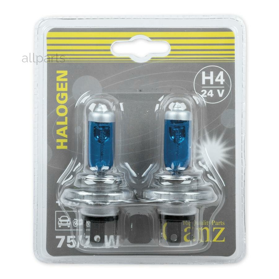 GANZ GIP06055 Лампа 24V H4 75/70W +50% P43t 5000К GANZ 2 шт. блистер GIP06055