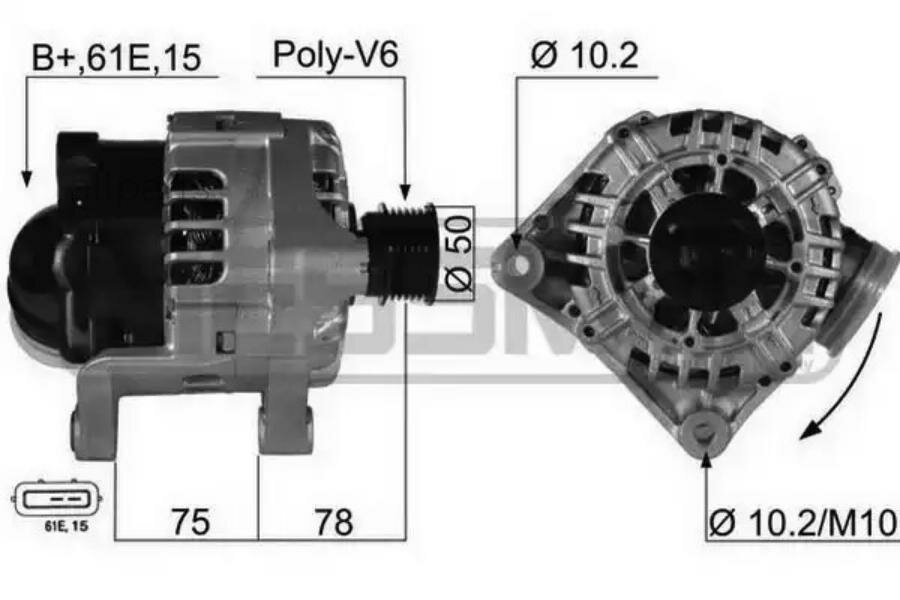 ERA 210464 Генератор 14V 120A