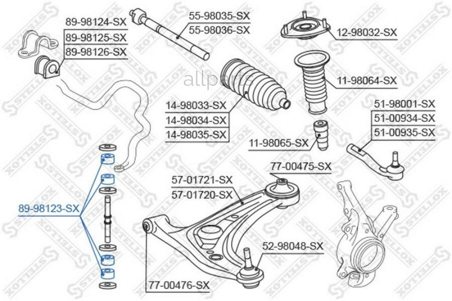 STELLOX 8998123SX втулка стабилизатора переднего!\ Toyota Yaris NCP1/NLP1/SCP1 99>