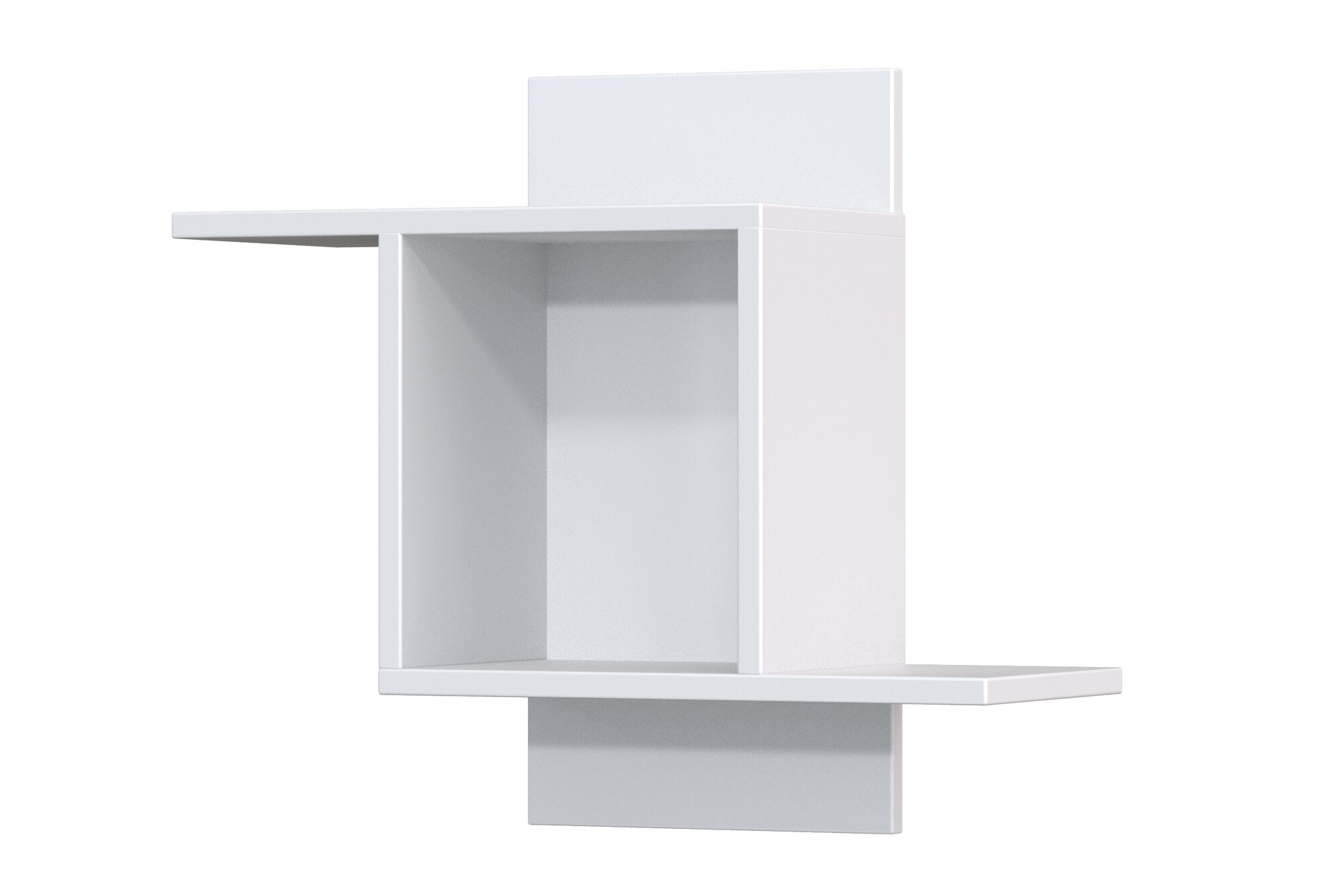 Настенная полка Фортис-М Z, ЛДСП, белая, минимализм, 55x21x60 см