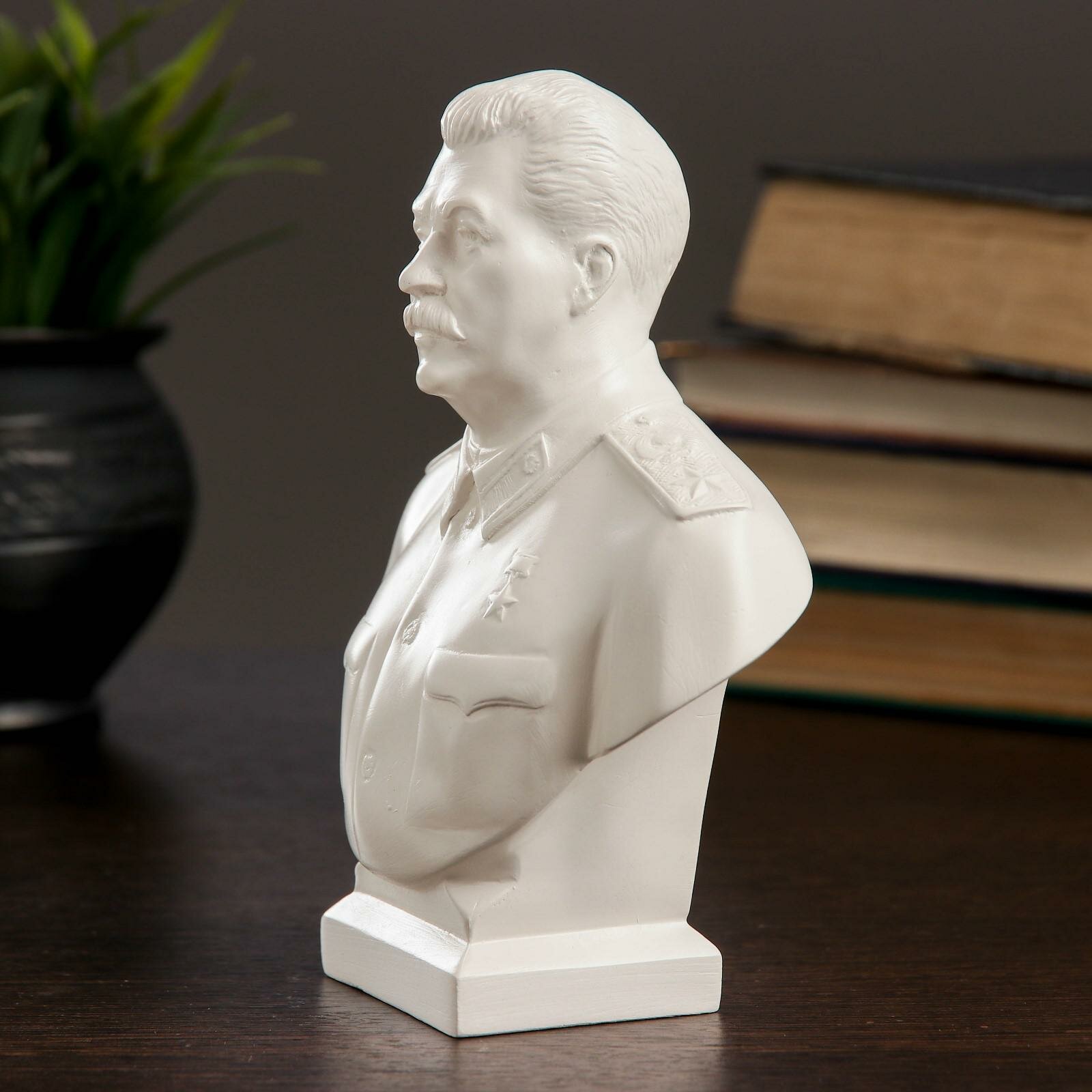 Бюст Хорошие сувениры «Сталин белый», фигурка гипс, размер 7×12×16 см