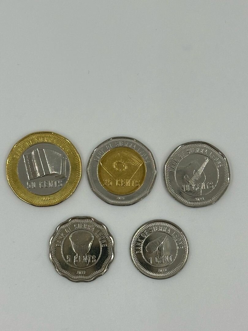 Набор Сьерра-Леоне 5 монет 1,5,10,25,50 центов 2022 год UNC