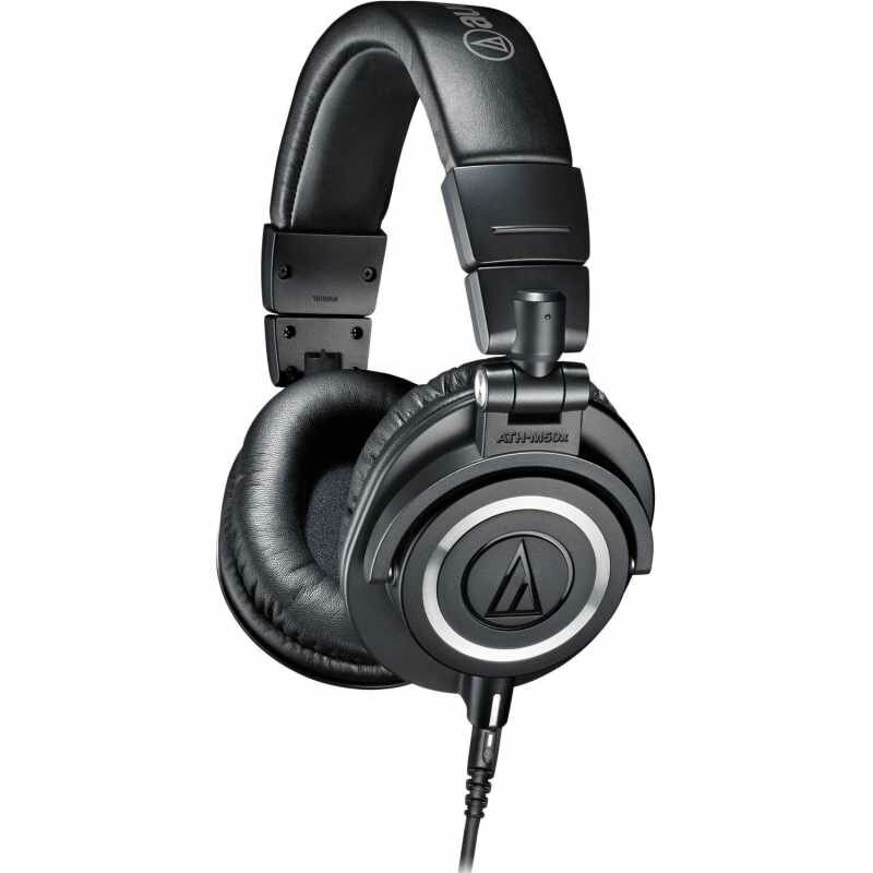 Наушники Audio-Technica ATH-M50X Black, пол-норазмерные проводные