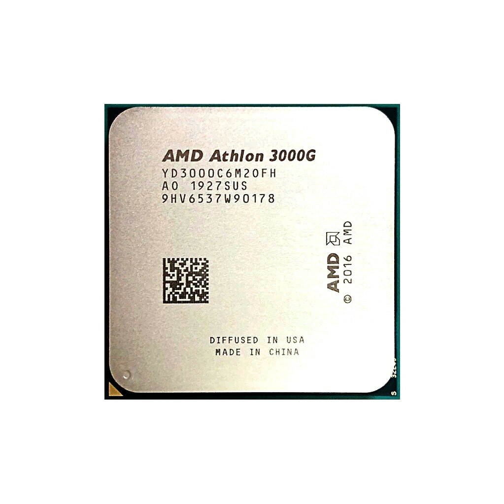 Центральный Процессор AMD Athlon 3000G OEM (Picasso, 14nm, C2/T4/GPU3, Base 3,50GHz, (YD3000C6M2OFH) OEM уц-5-55
