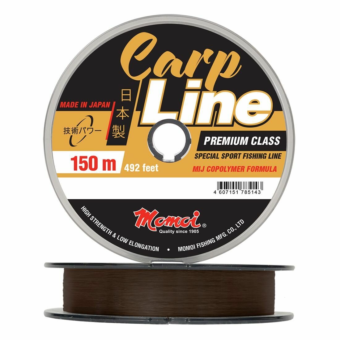 Леска Momoi Fishing "Carp Line", 0,17 мм, 3,5 кг, 150 м, коричневая