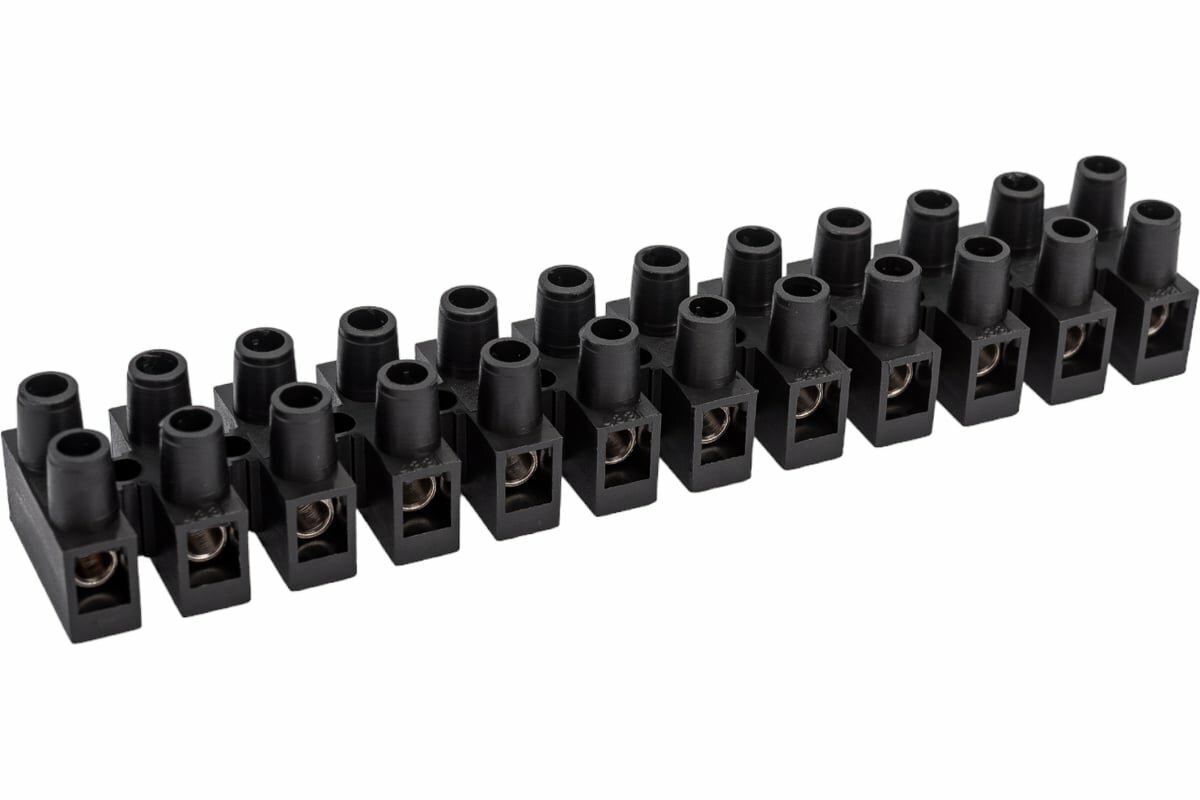 DKC клемник полипропилен черный 12 поз. 85С, 450V, 32A, 6мм. кв, 1 шт 43312PL
