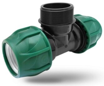 Тройник d 63х2'х63 с наружной резьбой переходной ПНД POELSAN Турция