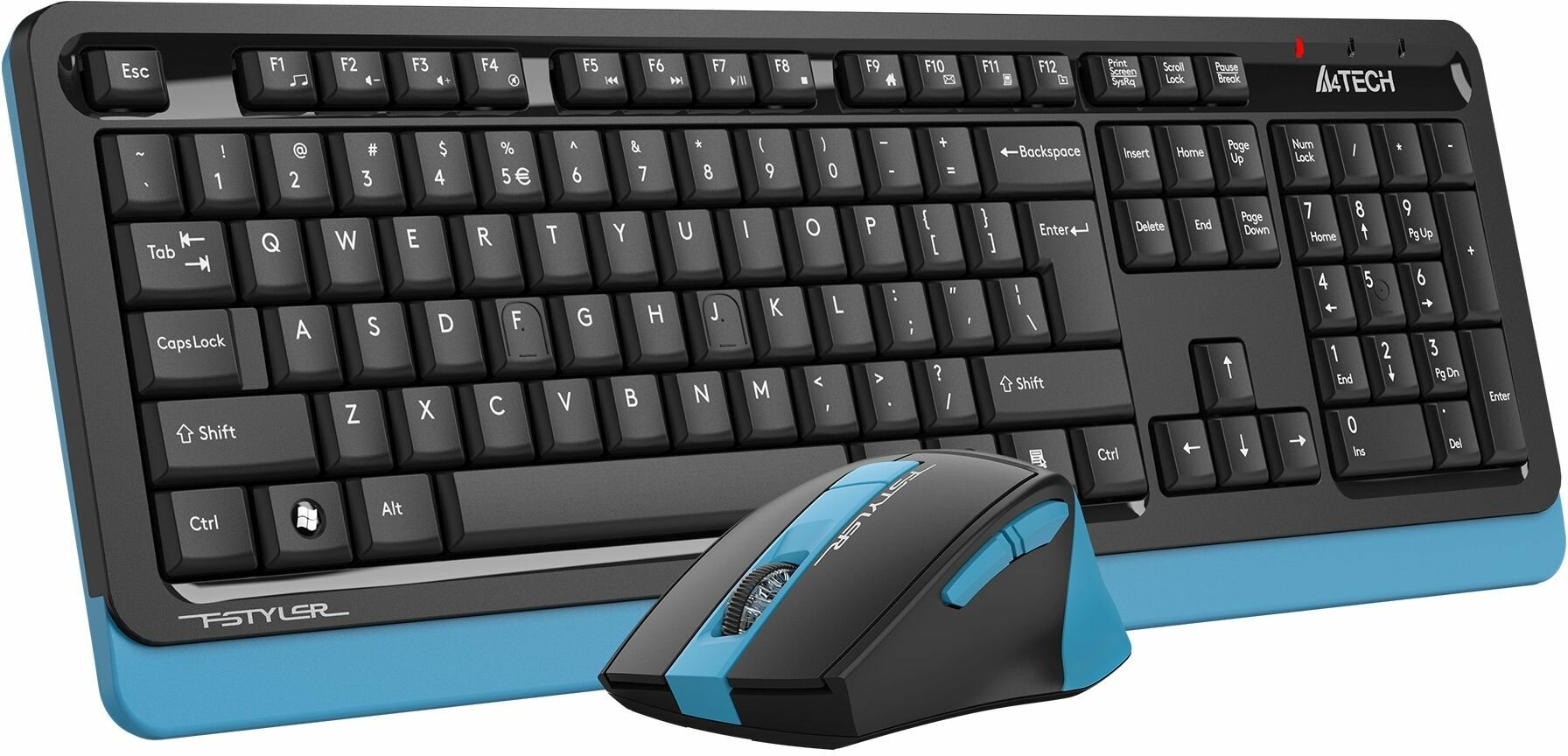 Клавиатура + мышь A4Tech Fstyler FG1035 клав: черный/синий мышь: черный/синий USB беспроводная Multimedia