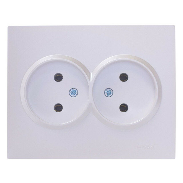 LEZARD Vesna розетка 2 пост б/з ПБТ жемчужно-белый перламутр декоративная электрика