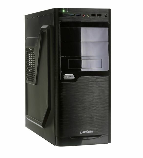 Компьютерный корпус ExeGate XP-330U (EX272729RUS) черный - Midi Tower, ATX, Micro-ATX, USB 3.2 Gen 1 Type-A, USB 2.0 Type-A