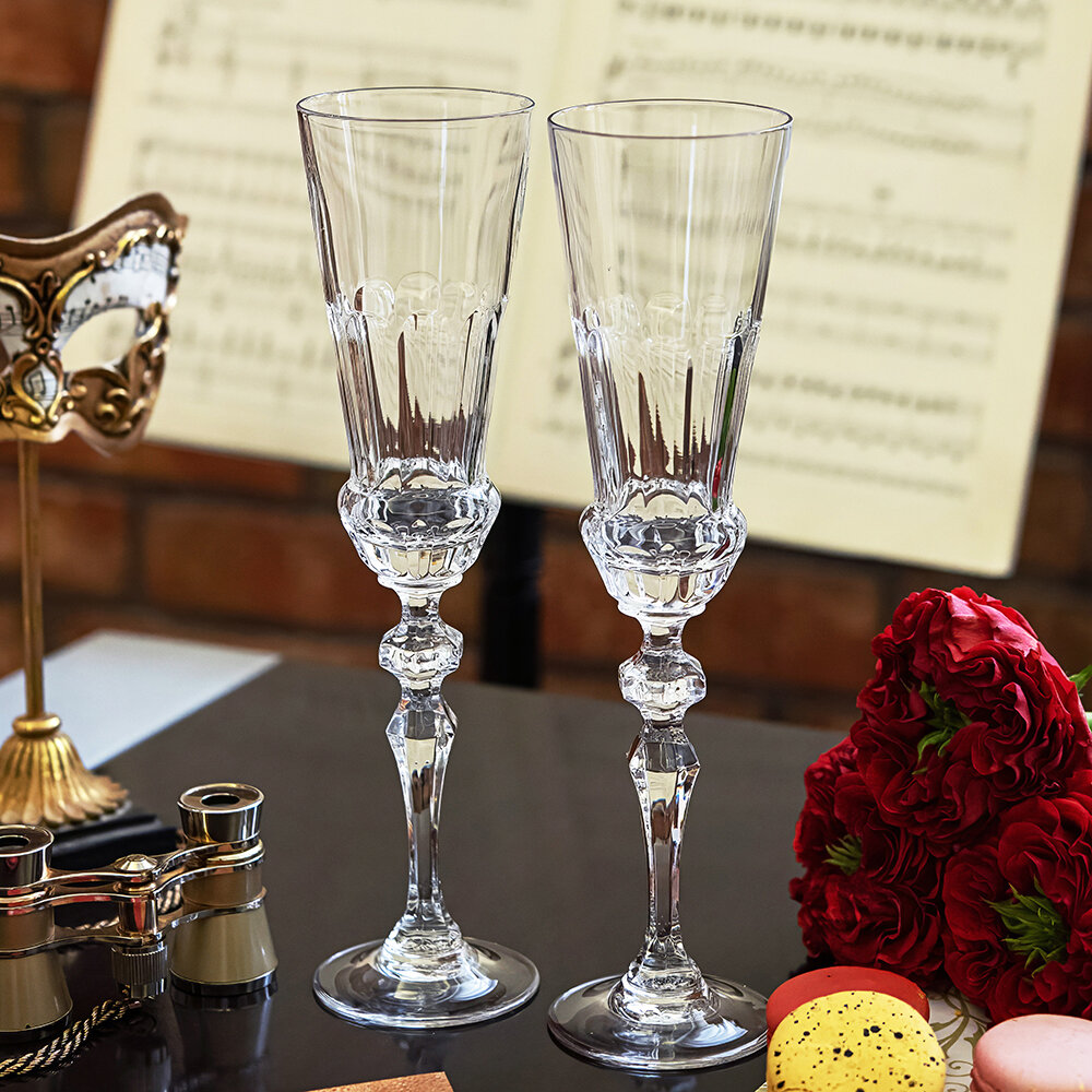 Хрустальные бокалы для шампанского, игристых вин 190 мл. набор 6 шт. Неман 1100/8, 8159/190гр