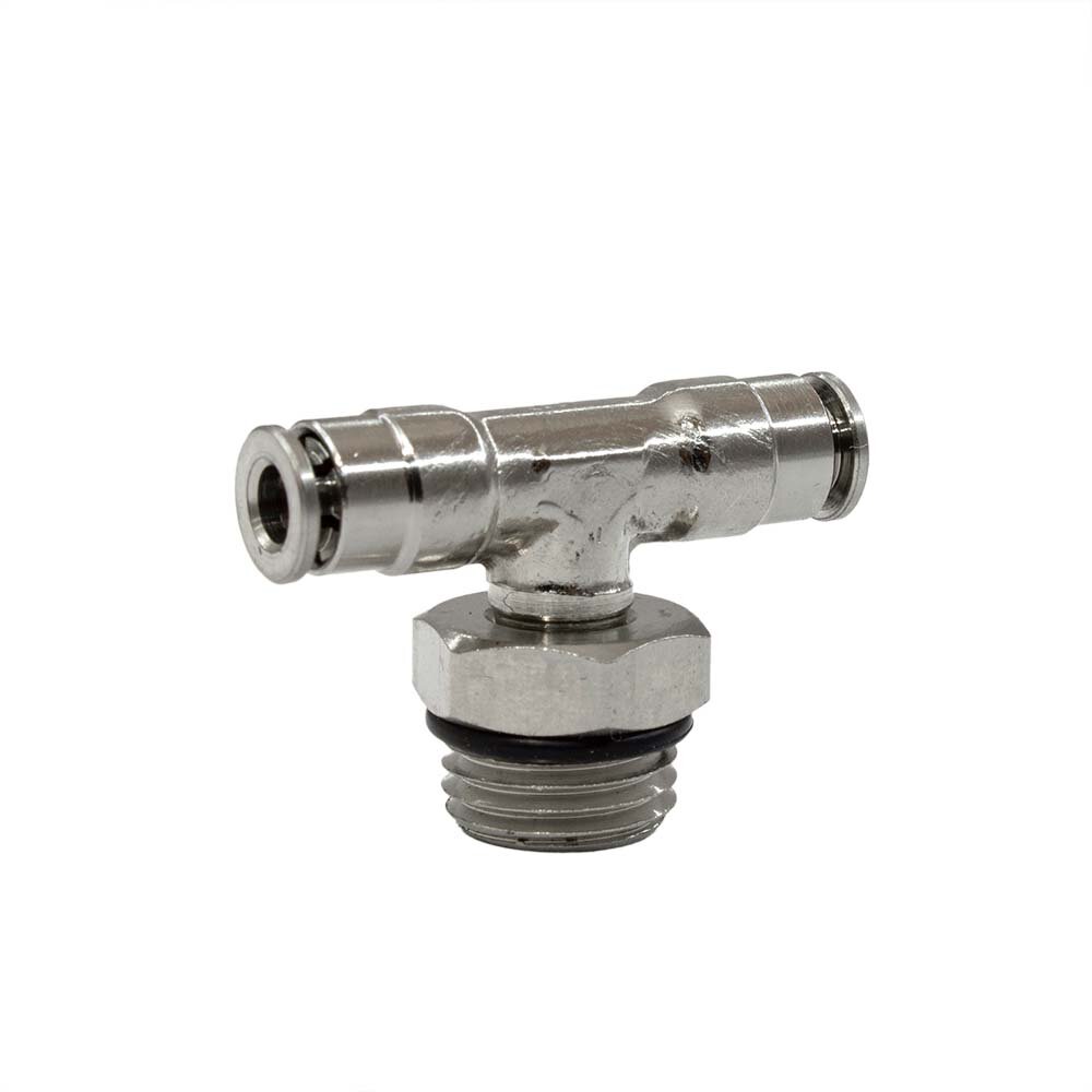 Пневмофитинг цанговый T-образный Cn-T1/4M-4 для полиуретановых и рильсановых трубок, Арт. 2823