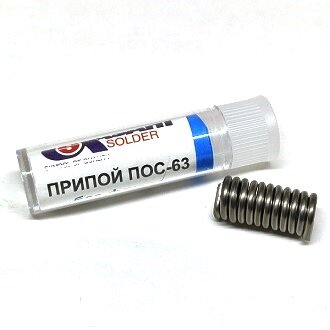 Припой ПОС-63 без флюса, 2мм, 8гр