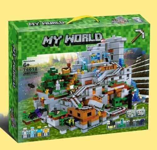 Конструктор Майнкрафт Горная пещера, 2688 деталей совместим с Minecraft The Mountain Cave 21137