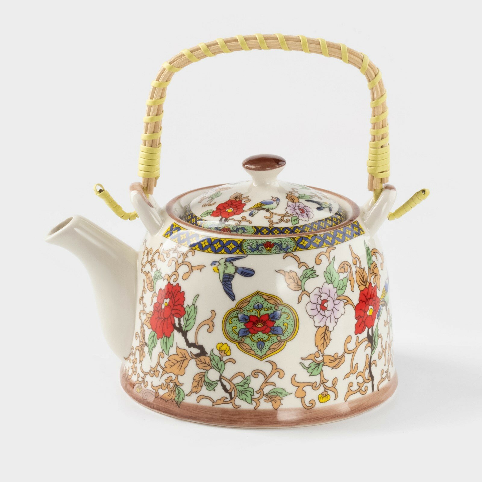 Чайник заварочный «Цветы», 900 мл, с металлическим ситом, керамика