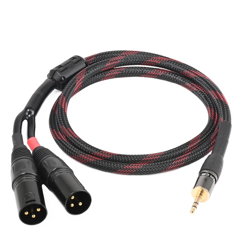 XLR кабель 2x XLR - 3.5 мм, 1 м, черный